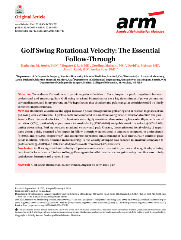 (PDF) Golf Swing Rotational Velocity: The Essential Follow-Through