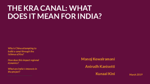 (PDF) THE KRA CANAL: WHAT DOES IT MEAN FOR INDIA?