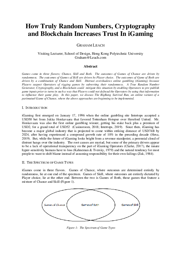 Pdf How Truly Random Numbers Cryptography And Blockchain Increases