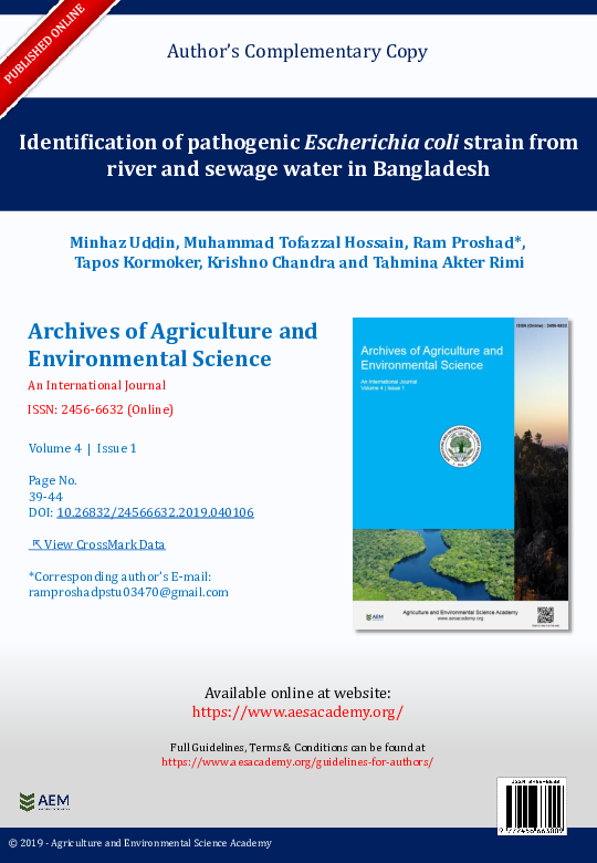 (PDF) Identification of pathogenic Escherichia coli strain from river ...