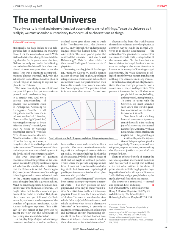 (PDF) Richard Conn Henry - The Mental Universe