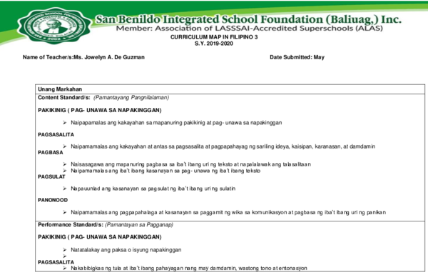 (DOC) CURRICULUM MAP IN FILIPINO 3
