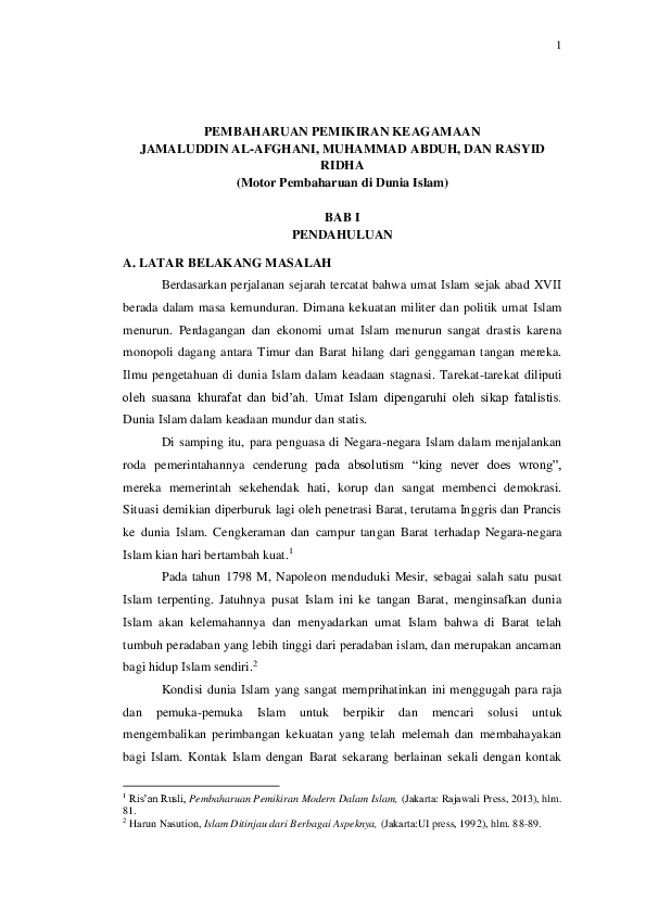 (DOC) Muhammad Abduh Jamaluddin al Afghani dan Rasyid Ridha Motor ...
