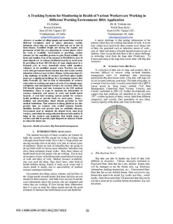 (PDF) A Tracking System for Monitoring in Health of Various Workers are ...