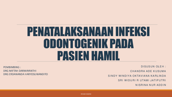 (PPT) Infeksi Odontogenik pada Pasien Hamil