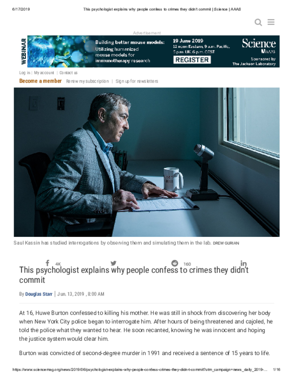 (PDF) This psychologist explains why people confess to crimes they ...