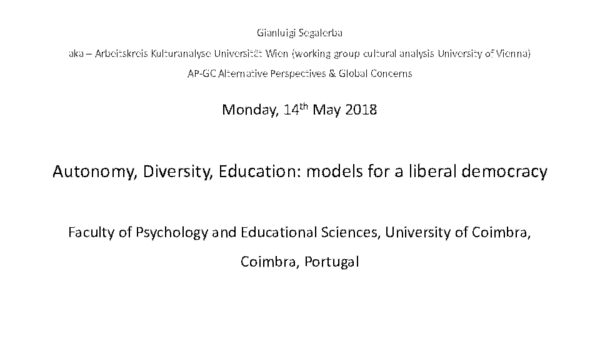 (PDF) Autonomy, Diversity, Education: models for a liberal democracy