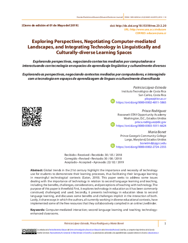 (PDF) Exploring Perspectives, Negotiating Computer-mediated Landscapes, and Integrating ...