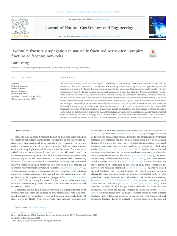 (PDF) Hydraulic fracture Interact with Natural Fractures: Complex fracture or fracture networks