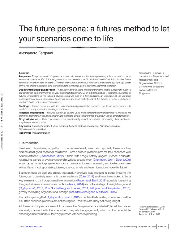 (PDF) The future persona: a futures method to let your scenarios come ...