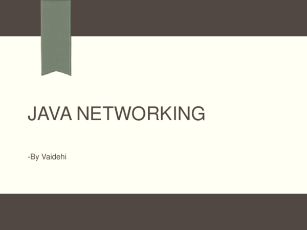 Ppt Java Networking Session