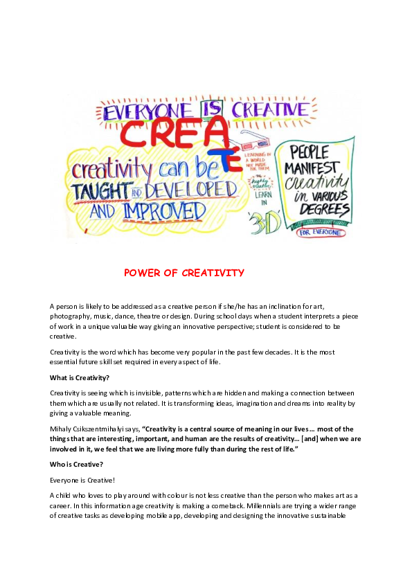 (PDF) POWER OF CREATIVITY