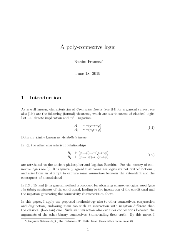 (PDF) A poly-connexive logic