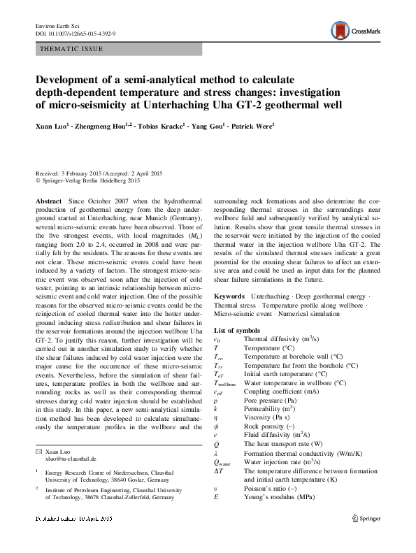 (PDF) Development of a semi-analytical method to calculate depth ...
