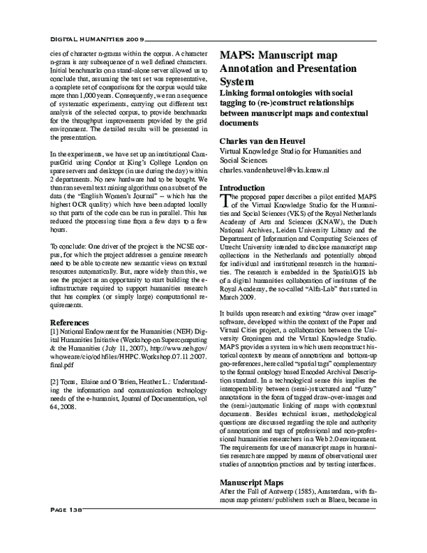 (PDF) MAPS Manuscript map Annotation and Presentation System