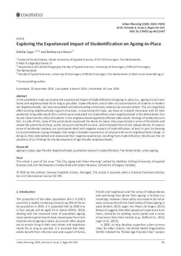 (PDF) Exploring the Experienced Impact of Studentification on Ageing-in ...