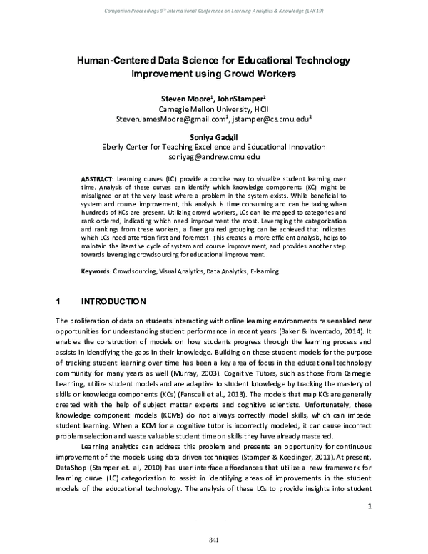 (PDF) Human-Centered Data Science for Educational Technology Improvement using Crowd Workers
