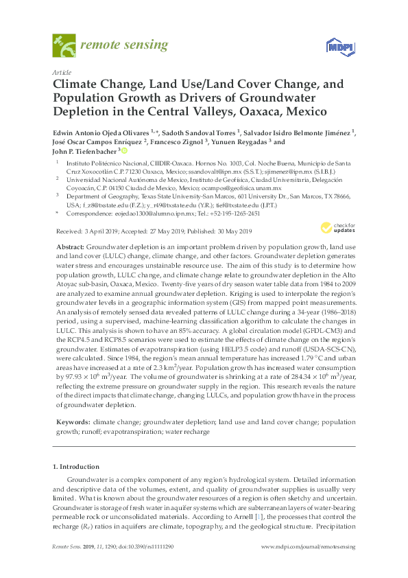 (PDF) Climate Change, Land Use/Land Cover Change, and Population Growth as Drivers of ...