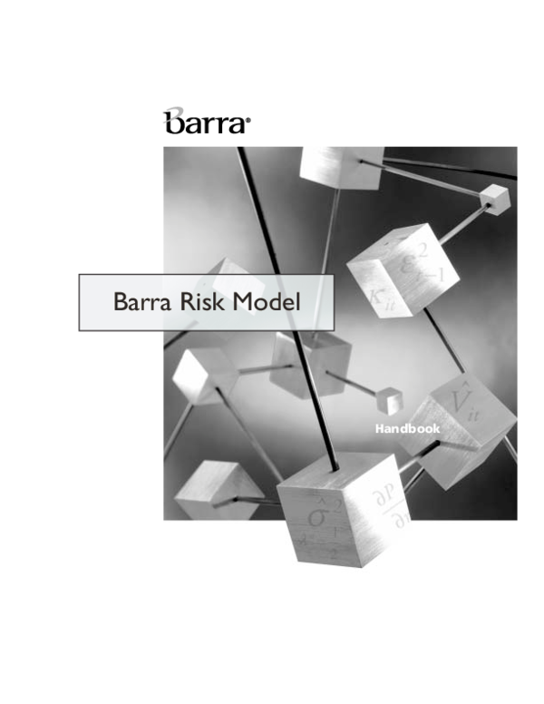 (PDF) Barra Risk Model Barra Risk Model