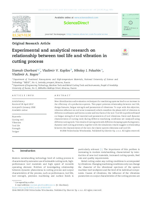 Pdf Computer Aided Analysis Of Vibration In Machine Tool And Design Of Damping System