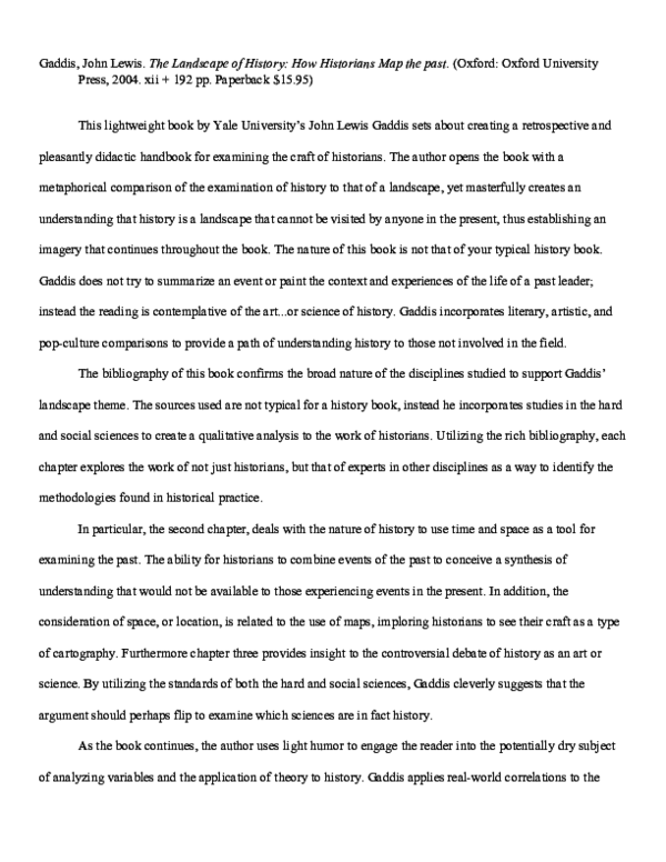 (PDF) Gaddis, John Lewis- The Landscape of History