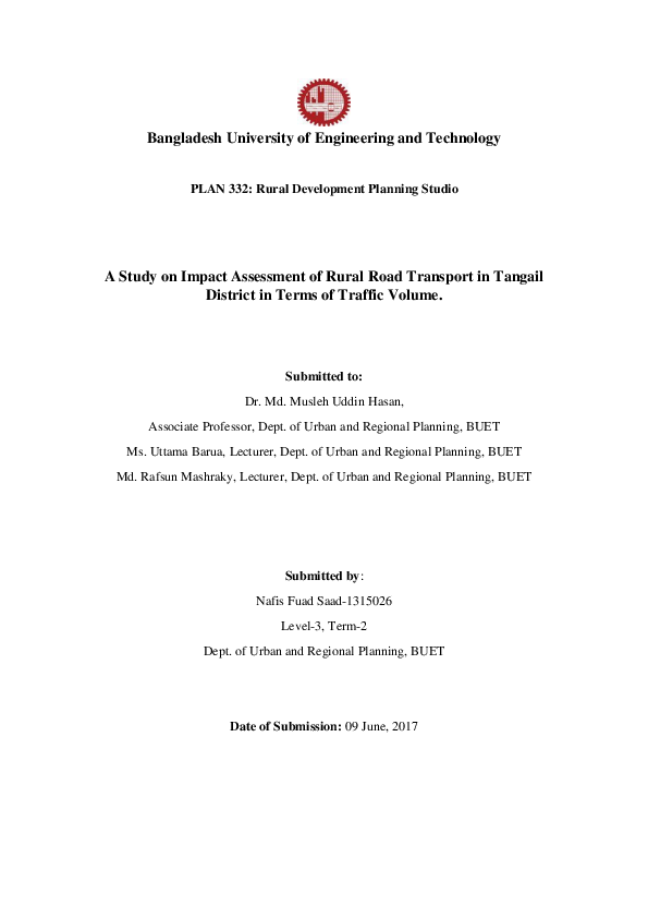 (PDF) PLAN 332: Rural Development Planning Studio A Study on Impact ...