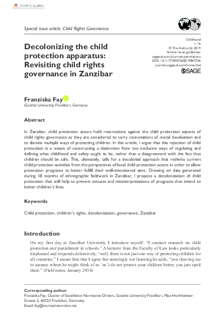 (PDF) Fay, F. (2019) Decolonizing the Child Protection Apparatus ...