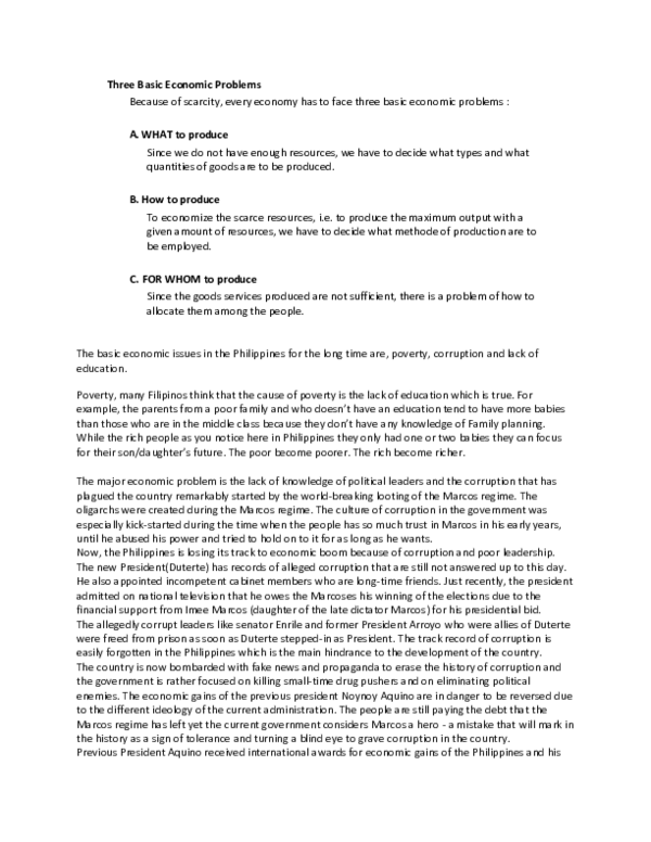 3 basic economic problems