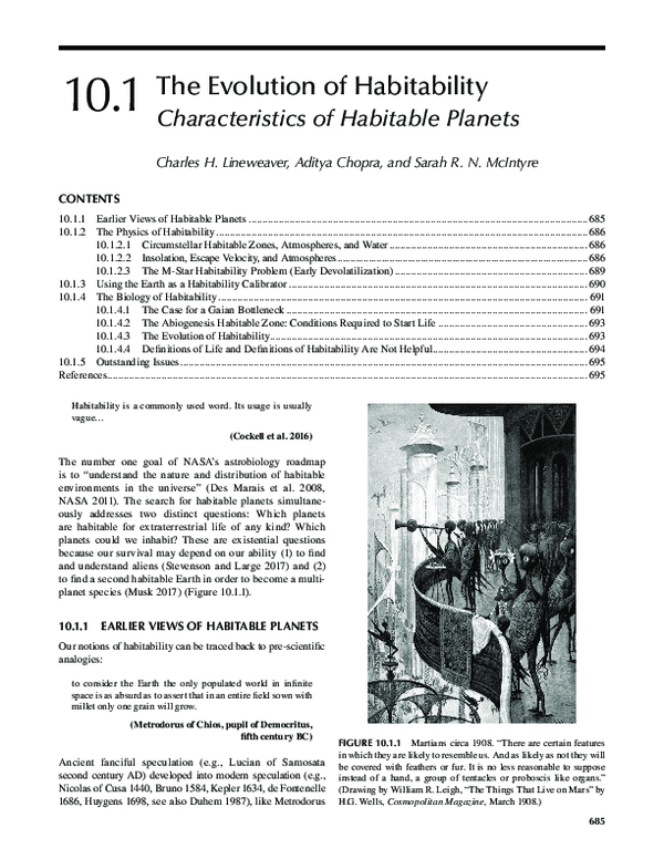 (PDF) The Evolution of Habitability: Characteristics of Habitable Planets