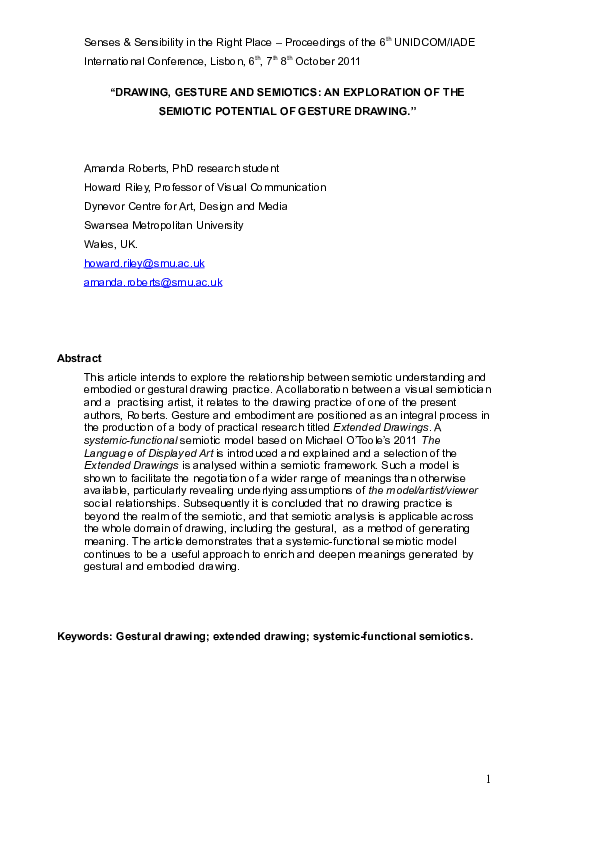(DOC) Drawing, Gesture and Semiotics: An Exploration of the Semiotic ...