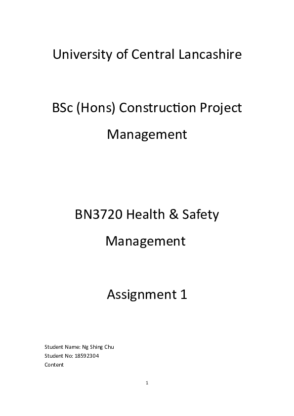 (DOC) SAFETY ASSIGNMENT