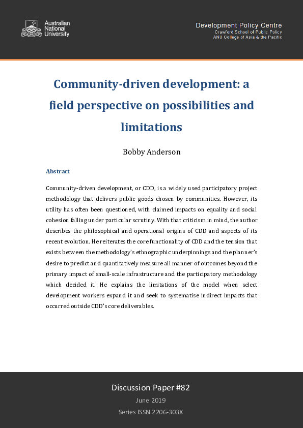 (PDF) Community-driven development: a field perspective on ...