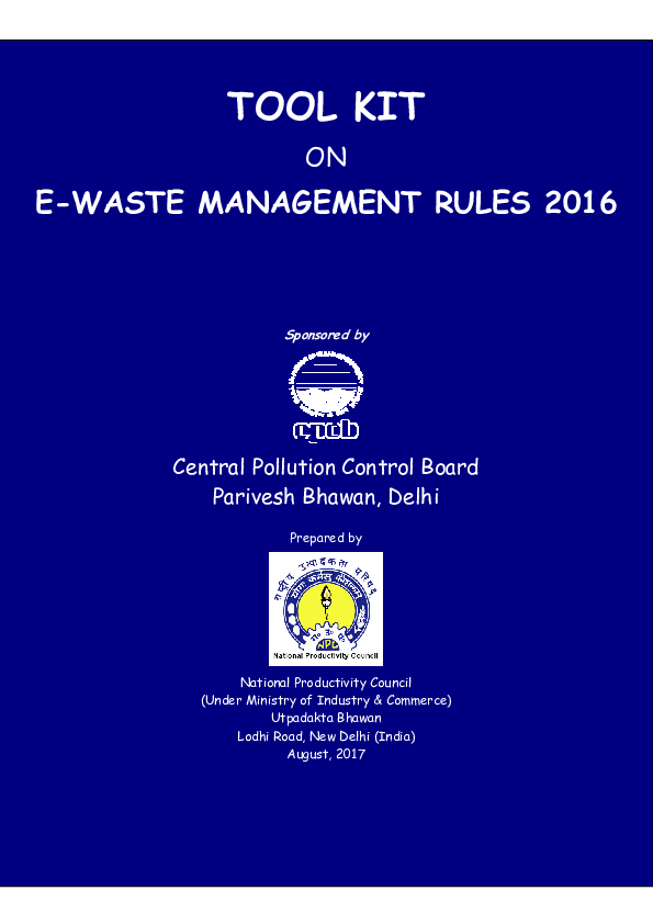 (PDF) TOOL KIT E-WASTE MANAGEMENT RULES 2016