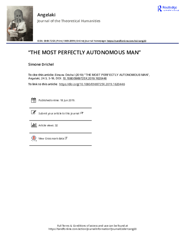 (PDF) EDITORIAL INTRODUCTION: 'the most perfectly autonomous man ...