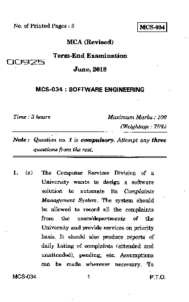 (PDF) MCA (Revised) Term-End Examination