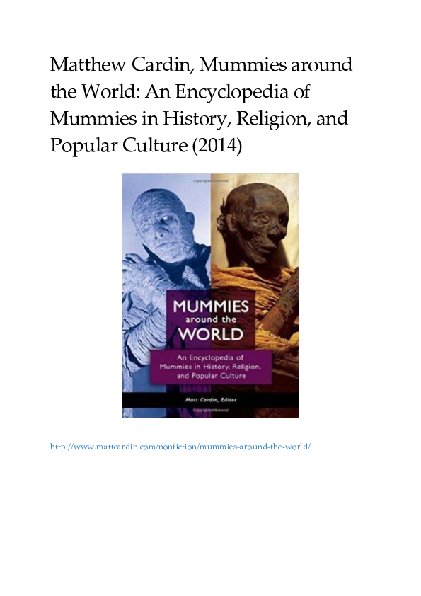 (PDF) Matthew Cardin, Mummies around the World: An Encyclopedia of ...