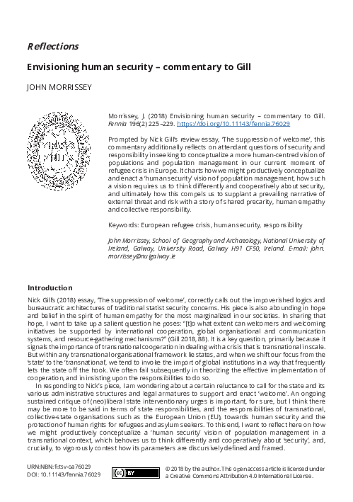 (PDF) Envisioning Human Security