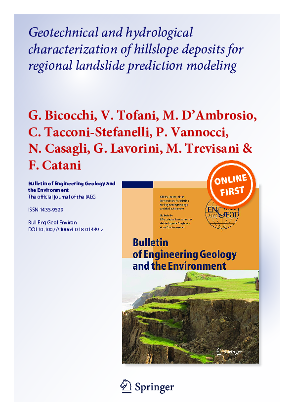 (PDF) Geotechnical and hydrological characterization of hillslope deposits for regional ...