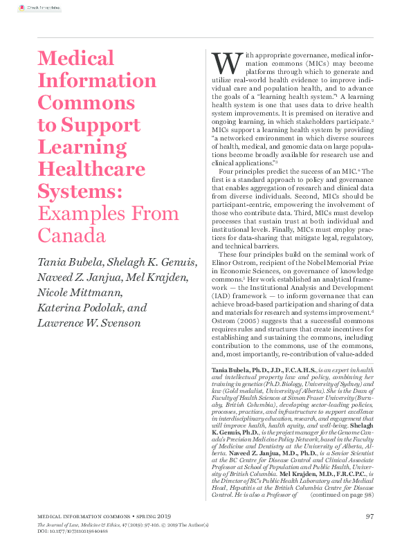 (PDF) Medical Information Commons to Support Learning Healthcare ...