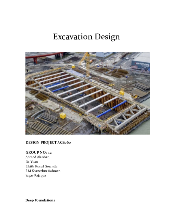 (PDF) Design of sheet piles for deep excavation