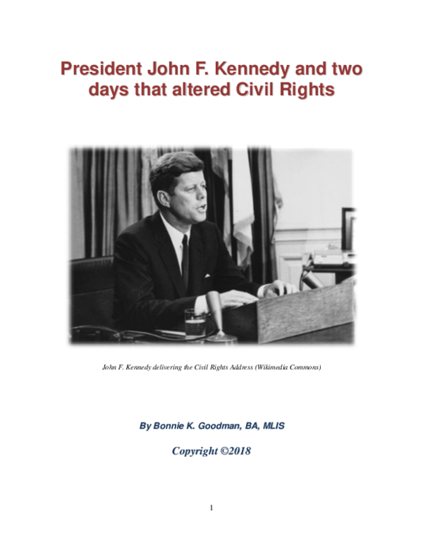(PDF) President John F. Kennedy and two days that altered Civil Rights