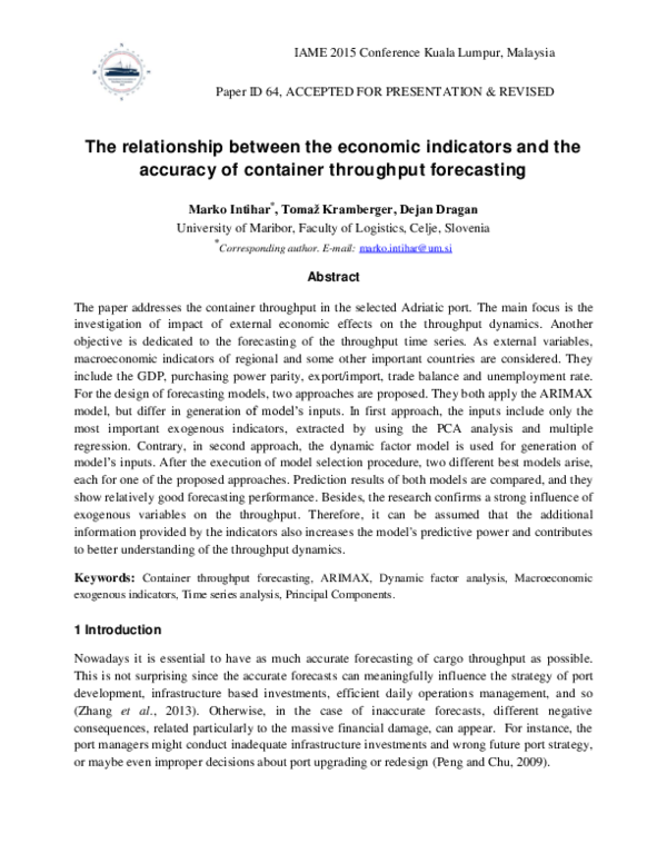 Pdf The Relationship Between The Economic Indicators And The Accuracy