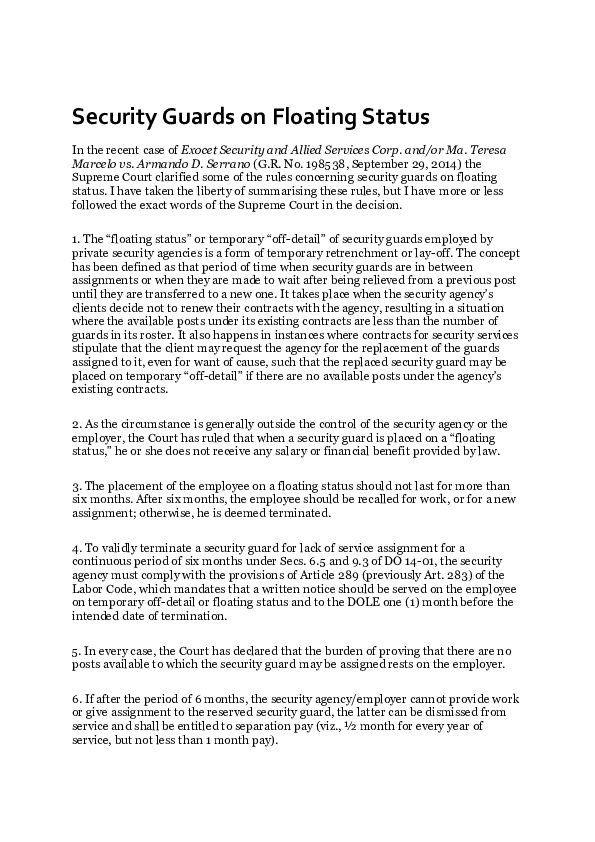 (DOC) Security Guards on Floating Status