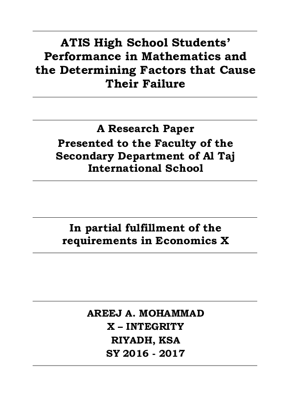 (PDF) ATIS High School Students’ Performance in Mathematics and the ...