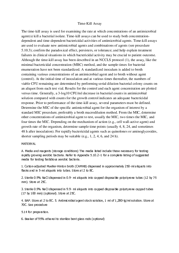 (DOC) Kill time assay | Vedat Subaşı - Academia.edu