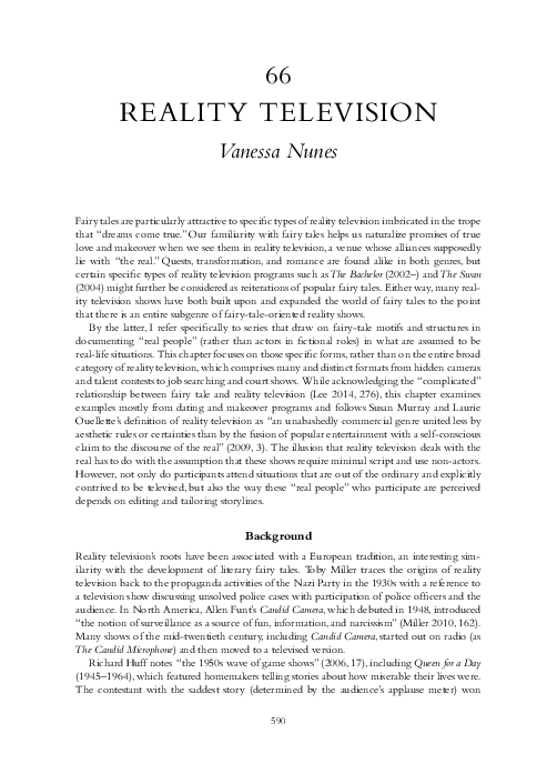 (PDF) "Reality Television" (book chapter)