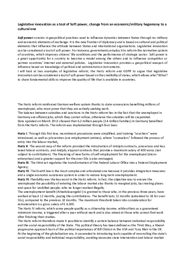 (PDF) Legislative innovation as a tool of Soft power, change from an ...