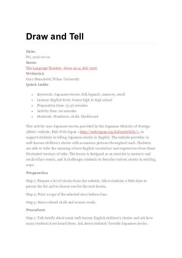 (PDF) Draw and Tell