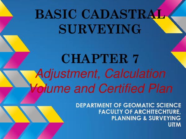 (PDF) BASIC CADASTRAL SURVEYING CHAPTER 7 Adjustment, Calculation ...
