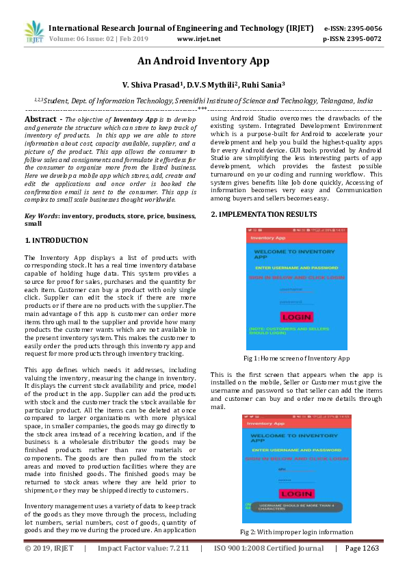 (PDF) IRJET- An Android Inventory App